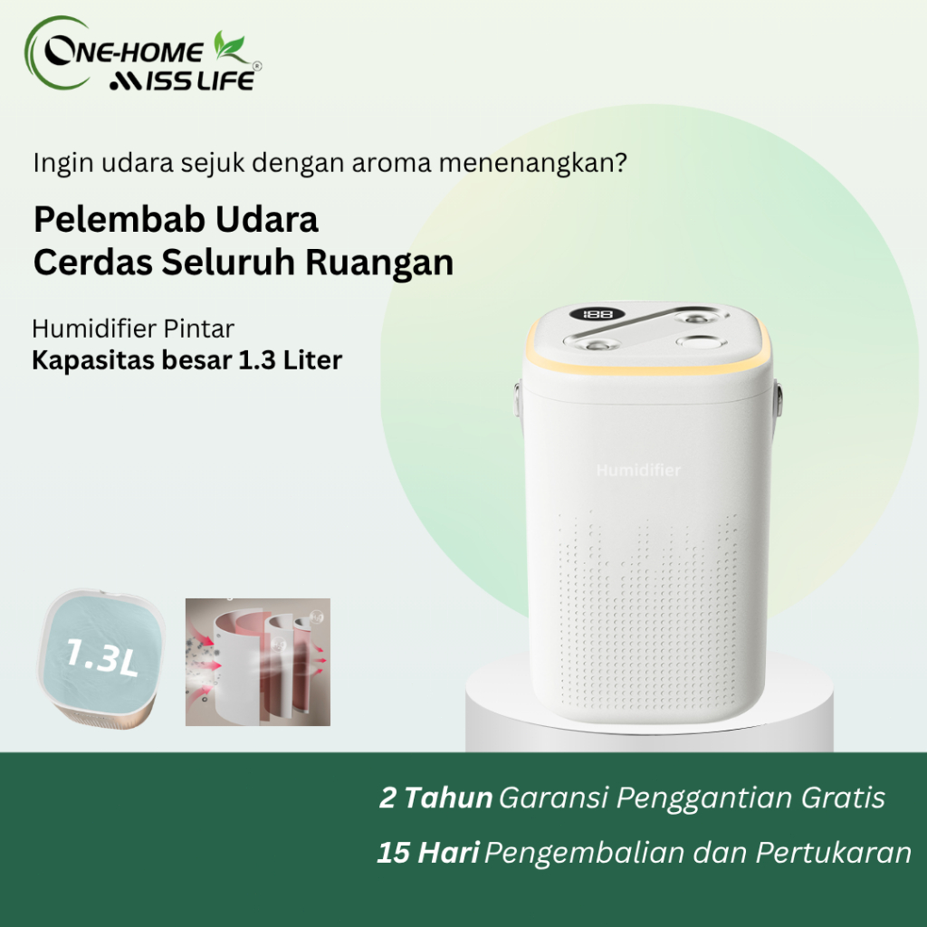 Jual Miss Life Smart Humidifier S01 Portable 1.3L Dual Spray Uap Ganda ...