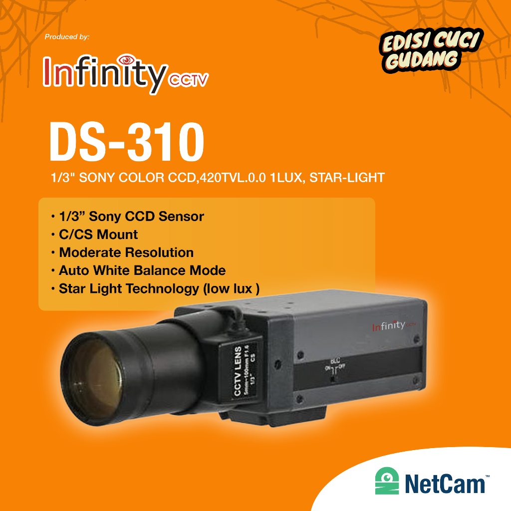 Jual INFINITY INDOOR ANALOG CCTV DS-310 / DS-510 BOX NO INFRARED AHD ...