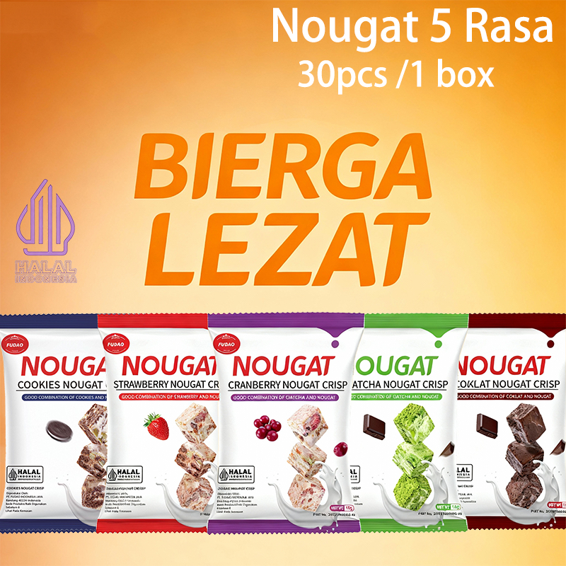 Jual Fudao Snacks Nougat Cemilan Sehat Halal MUI 300g/1Box Ready Stock ...