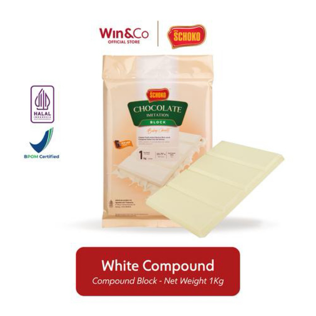 Jual Schoko White Chocolate Compound 1kg Blok | Shopee Indonesia