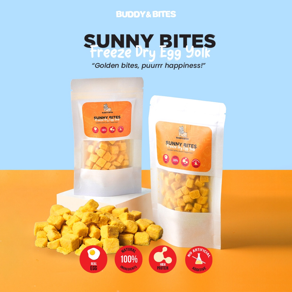 Jual Buddy & Bites Sunny Bites Freeze Dry Egg Yolk - Cemilan Anjing ...