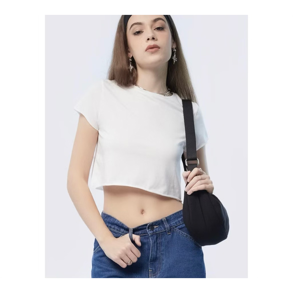 Jual Colorbox White cropped Shirt | Shopee Indonesia