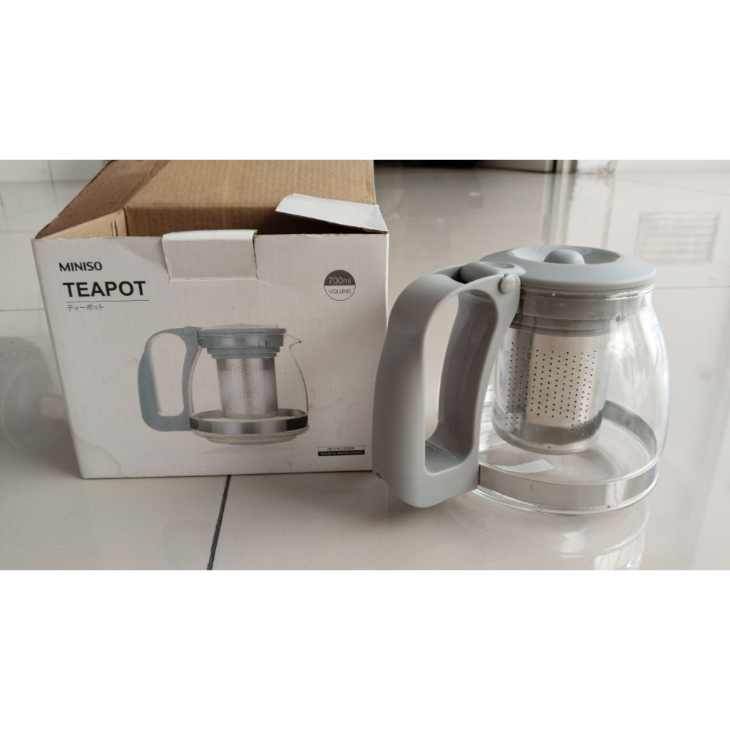 Jual Miniso Teapot 700 ml Teko Kaca Saringan Teh | Shopee Indonesia