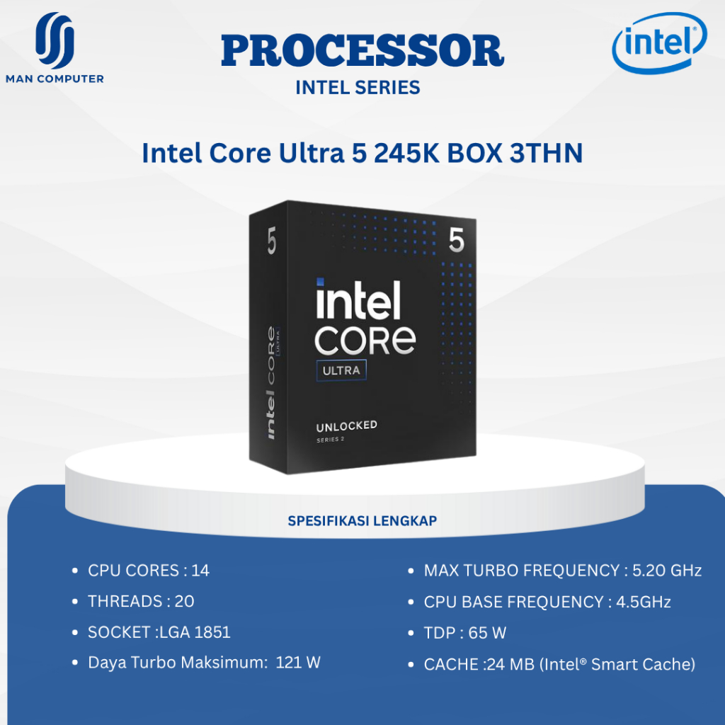 Jual Processor Intel core ultra 5 245k box | Shopee Indonesia