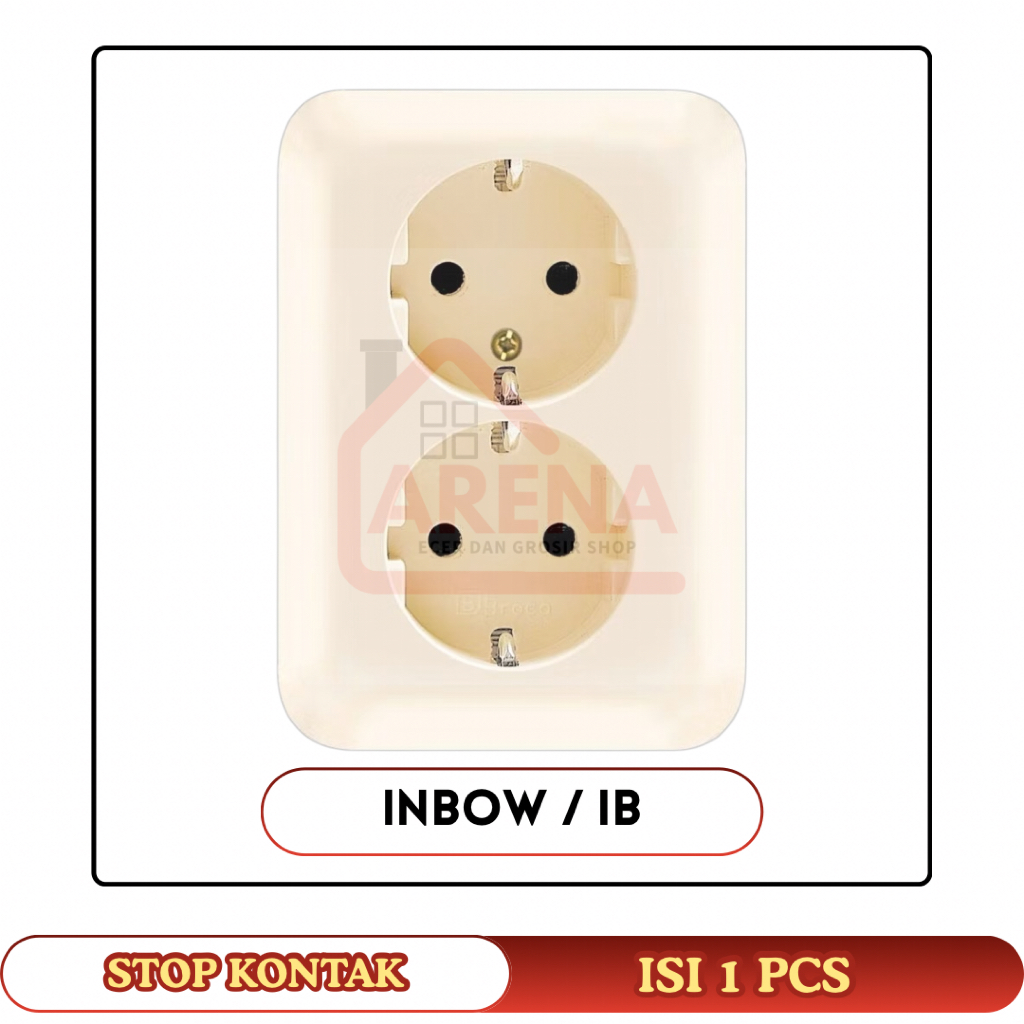 Jual Broco Stop Kontak 2 Lubang Inbow IB Broco 15320 New Gee Cream ...