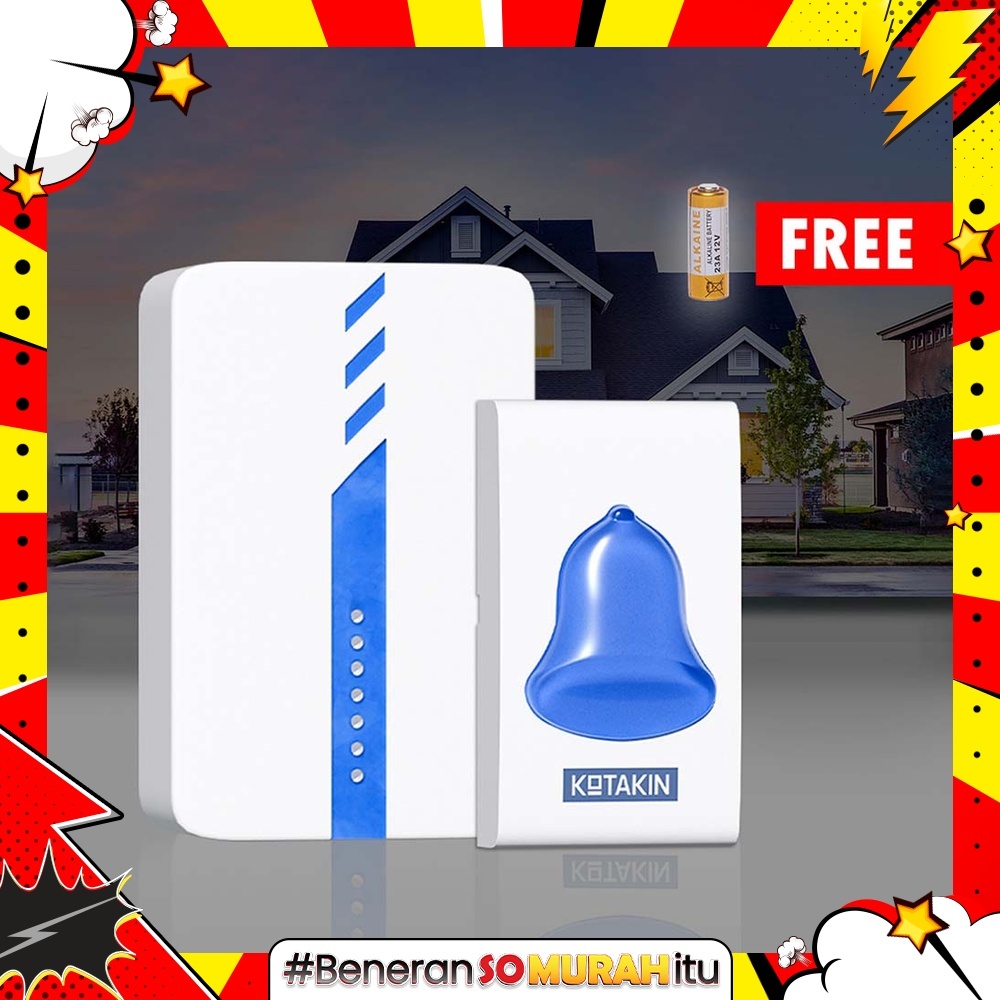 Jual Bel Rumah Listrik Tanpa Kabel Wireless Waterproof Door Bell Dengan ...