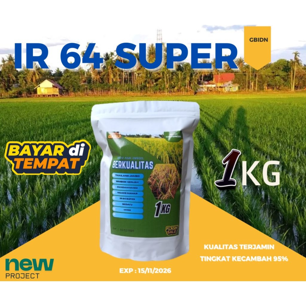Jual BIBIT PADI IR 64 SUPER KEMASAN 1 KG 100%ASLI | Shopee Indonesia