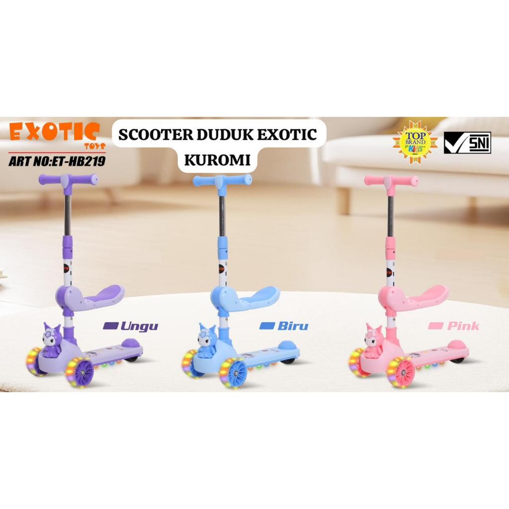 Jual Scooter Skuter Otoped Anak Exotic KUROMI Duduk Lipat Musik ...