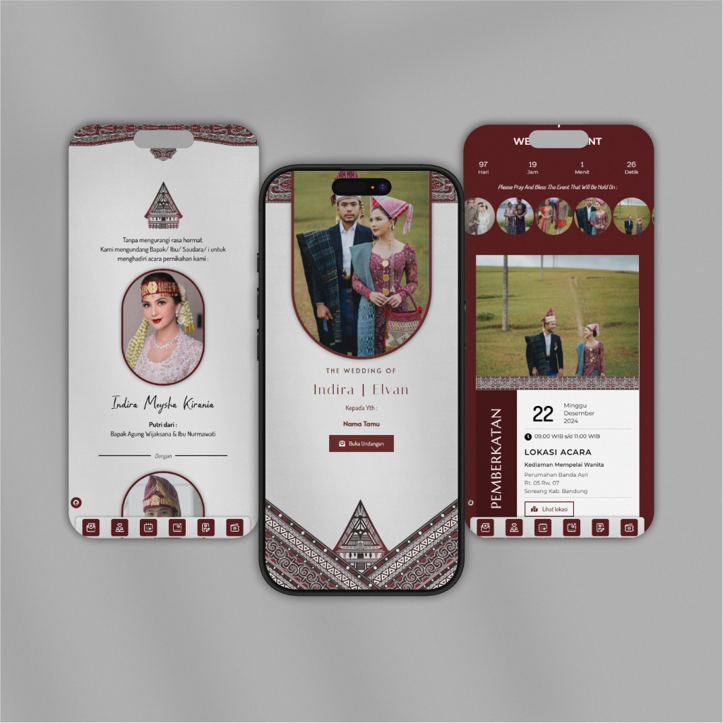 Jual Undangan Digital Pernikahan Tema Adat Batak Premium | Pakai Foto ...