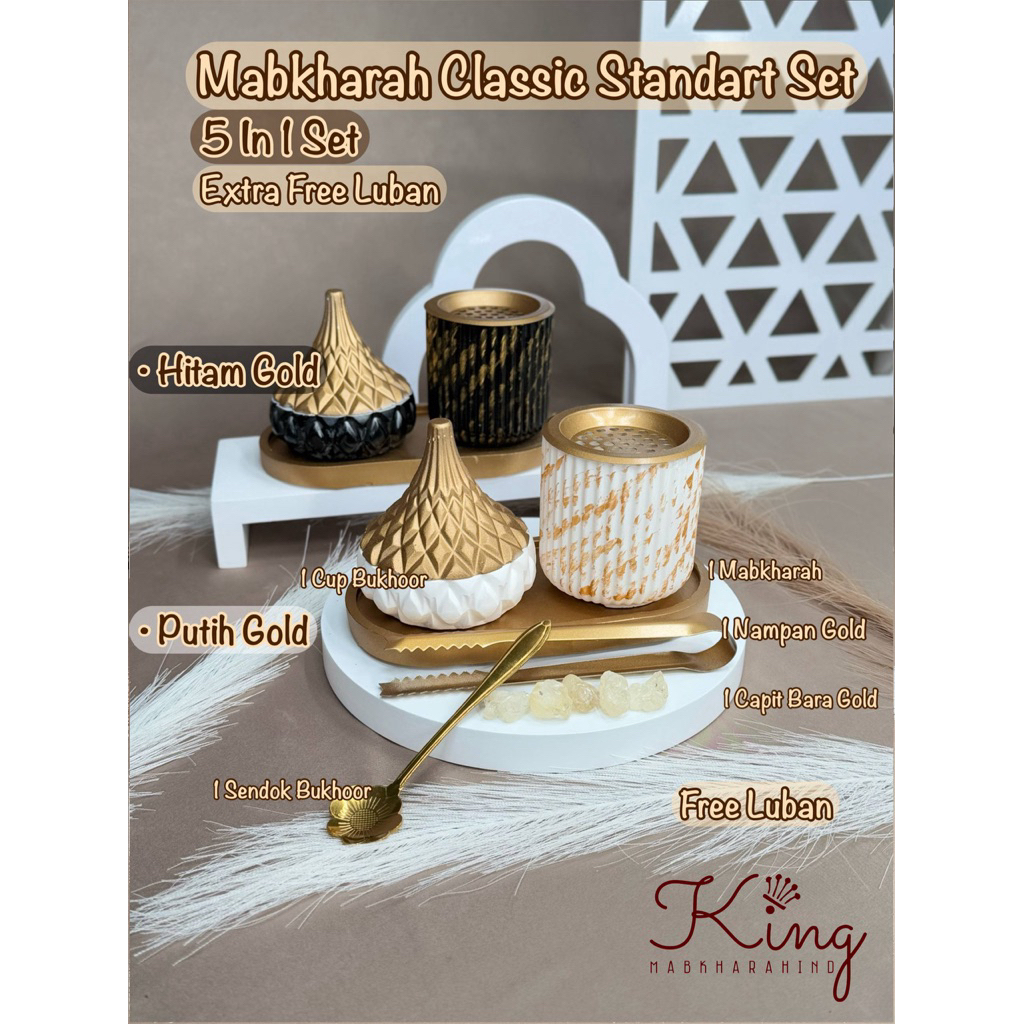 Jual (GROSIR) 5 In 1 Set Mabkharah Classic Standart Set Free Luban ...