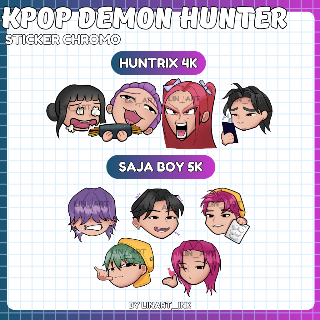 Jual KPOP DEMON HUNTER STICKER COLLECTION | HUNTRIX AND SAJA BOY ...