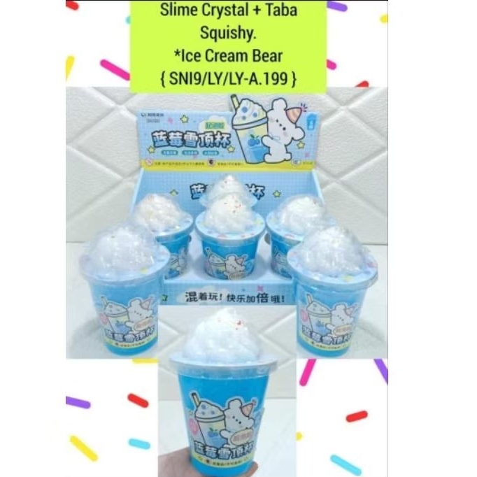 Jual Slime Crystal Taba Squishy Ice Cream Bear | Shopee Indonesia