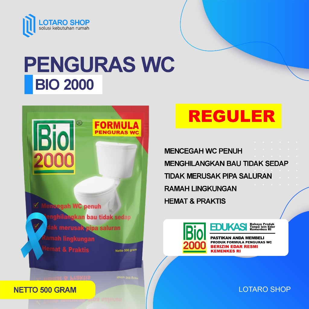 Jual PENGURAS WC BIO 2000 - KEMASAN 500 GR REGULER | Shopee Indonesia