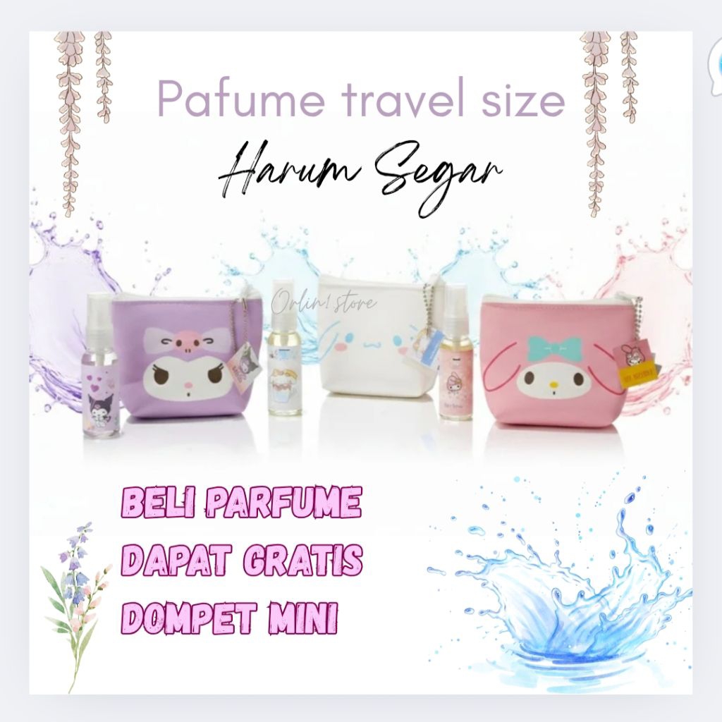Jual parfum travel size sanrio wangi segar kuromi Melodi morol Free ...