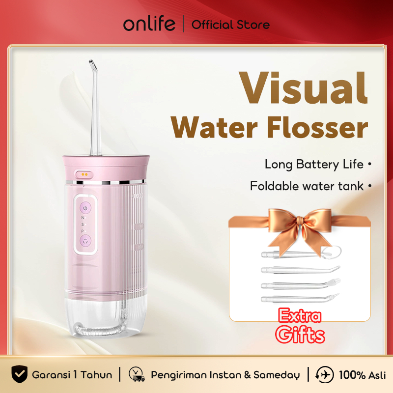 Jual Onlife Foldable Water Flosser 280ML Gigi Oral Lrrigator Pembersih ...