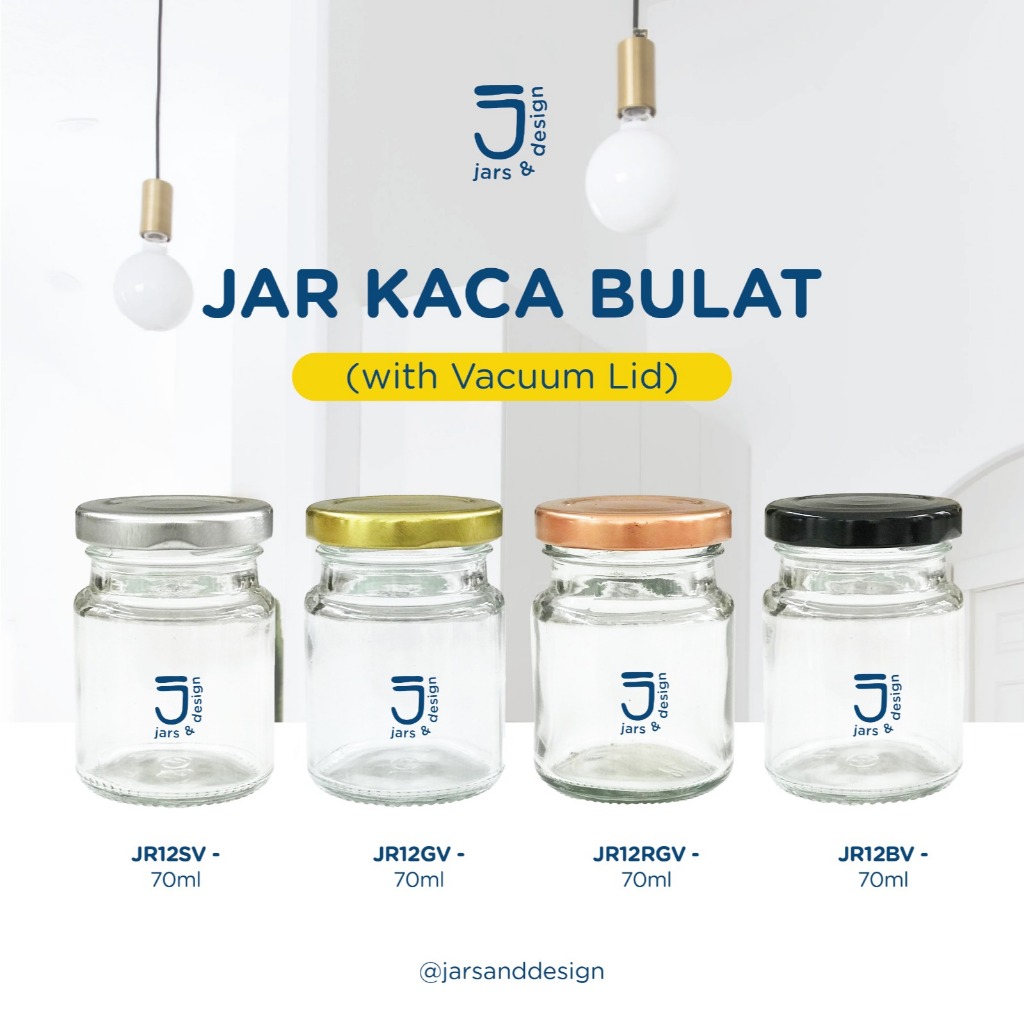 Jual Jar Kaca Bulat 70ml Tutup Vacuum / Round Glass Jar 70ml Vacuum Lid ...