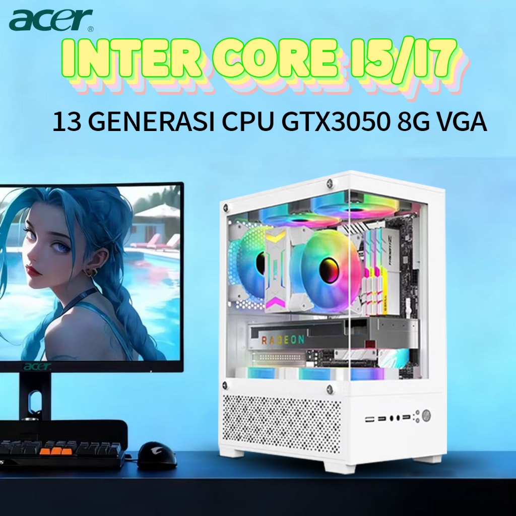 Jual ACER inter i5/i7 12Core komputer gaming full set PC desktop ...