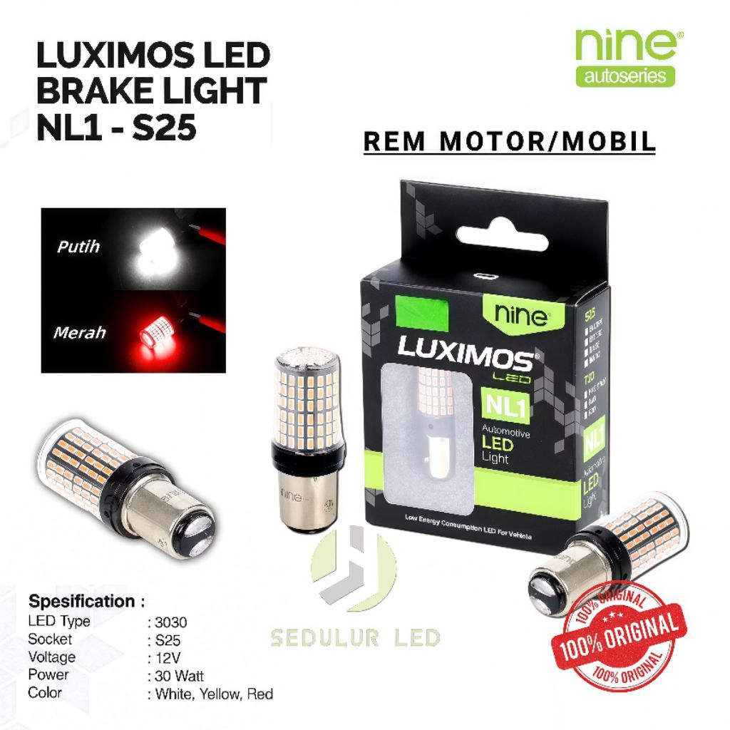 Jual LUXIMOSLED LAMPU LED REM MUNDUR STOPLAMP MOBIL S25 T20 144 MATA ...