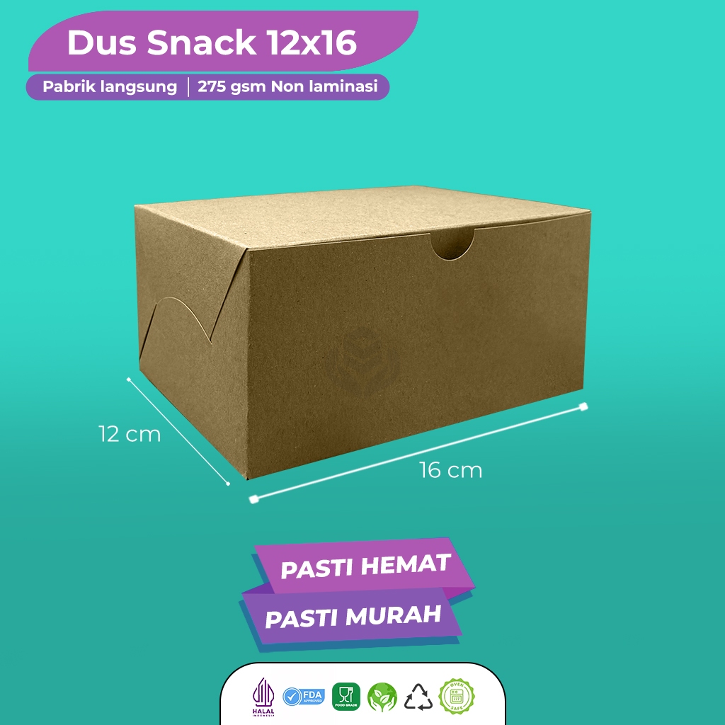 Jual Box Snack Box Kue Dus Snack Snack Box 16x12 (B2K1-16X12X7.5 ...