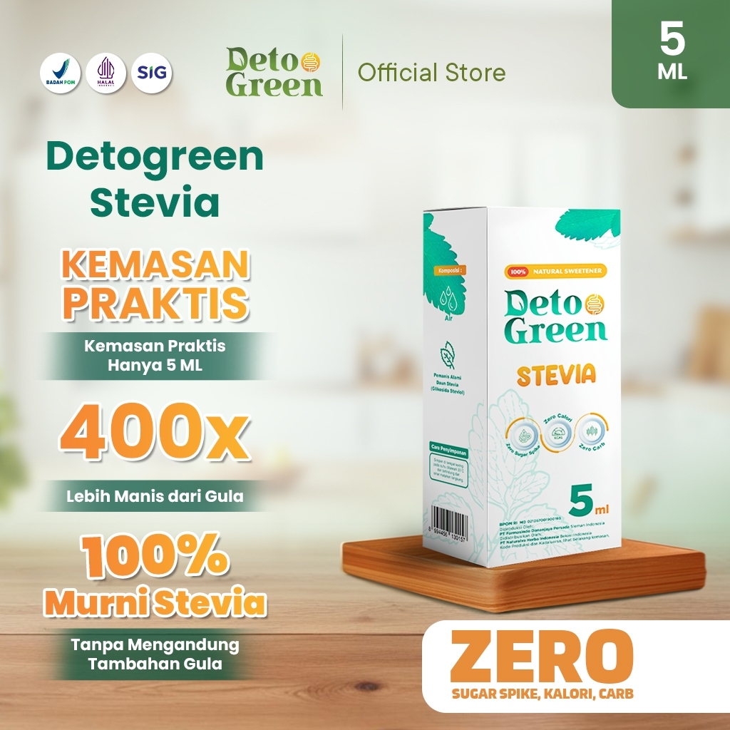 Jual [ NEW LAUNCH ] Detogreen Stevia Pemanis Alami Zero Sugar Spike ...