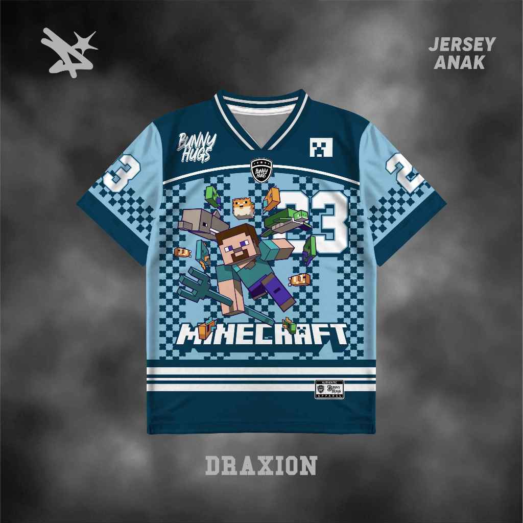 Jual DRAXION Kaos Jersey Anak Laki Laki Usia 1-10 Jersey Minecraft ...