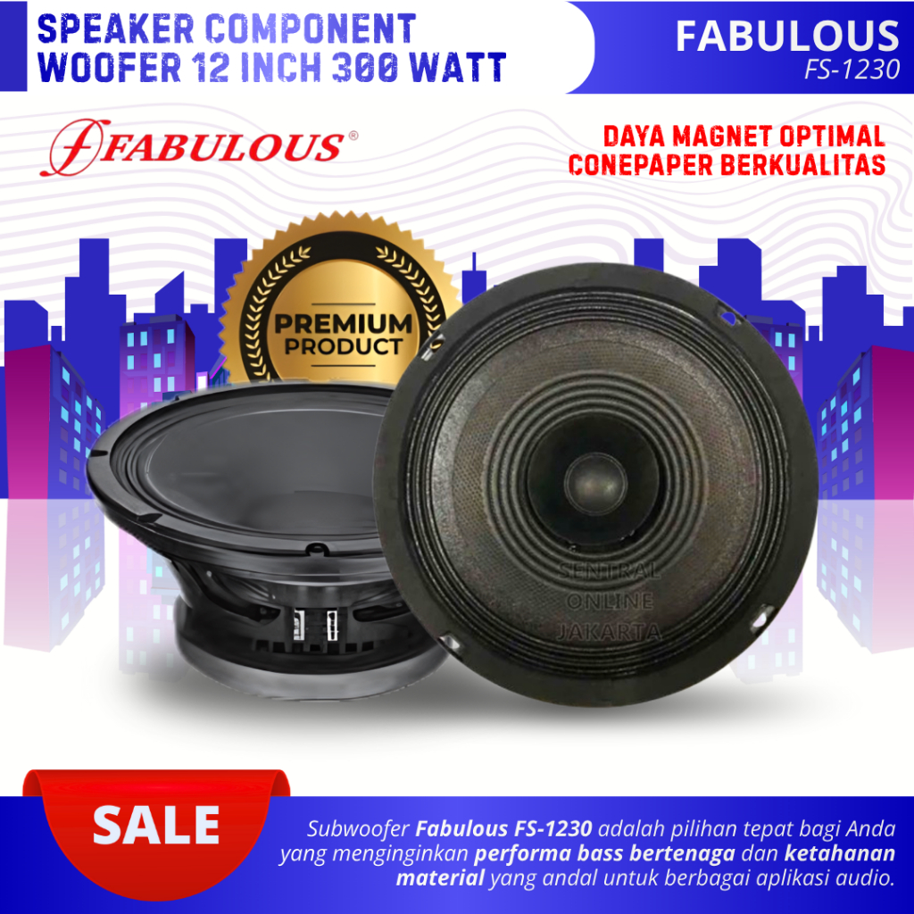 Jual Subwoofer Speaker 12 Inch Fabulous FS-1230 Power 300 Watt 8 Ohm ...
