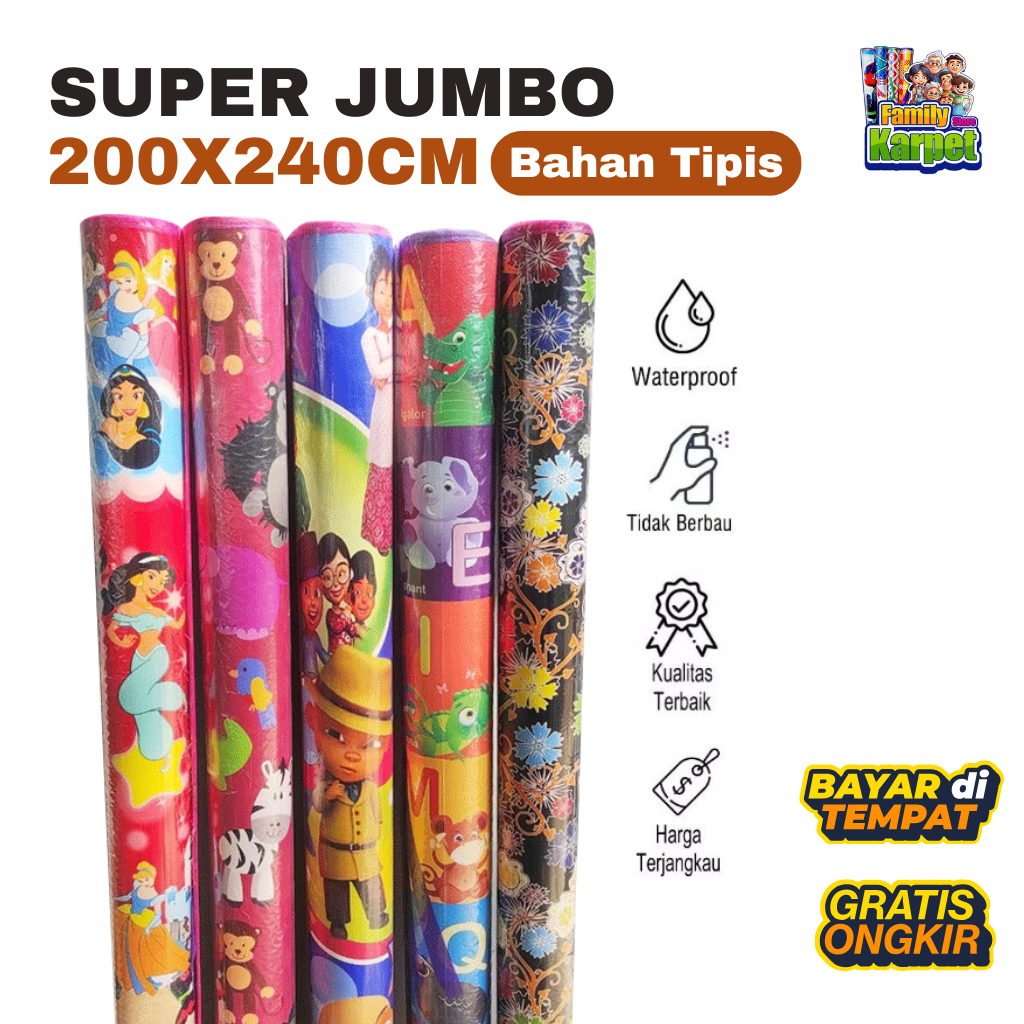 Jual EVA - Karpet Spons Jumbo 200X240 Waterproof Karakter || Karpet ...