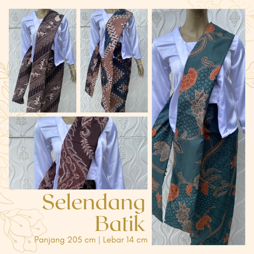 Jual Selendang Batik Katun Premium Ukuran 14x205cm Selendang Jumputan ...