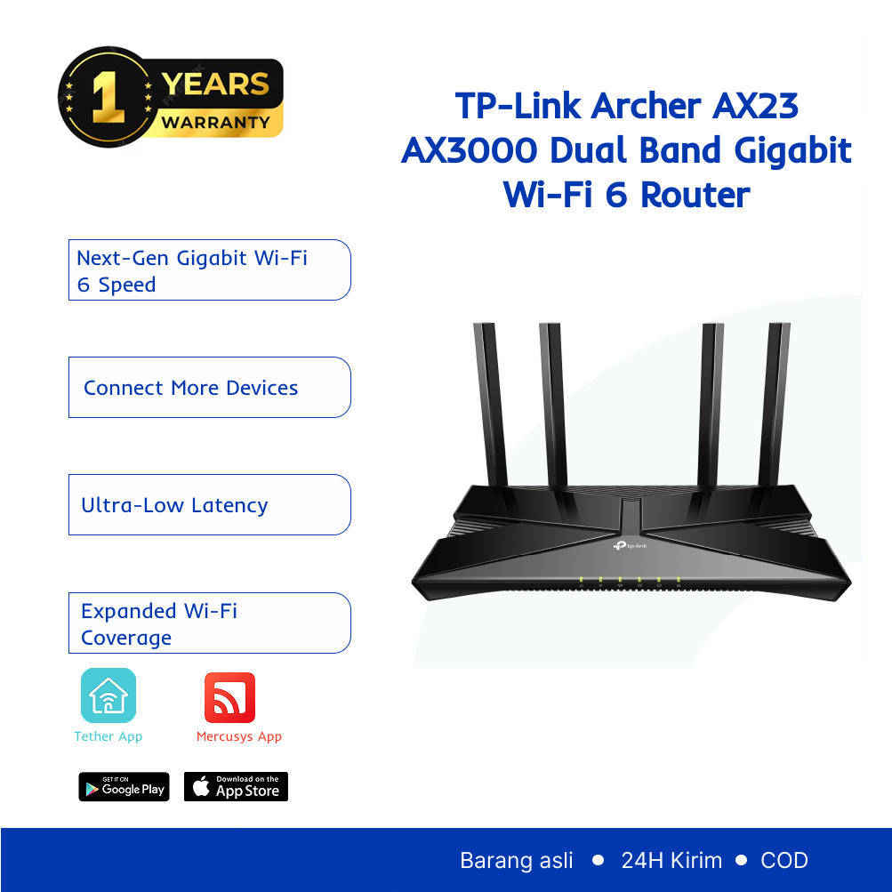 Jual TP-Link Archer AX53 | AX3000 WiFi 6 Router | Dual Band | Gigabit ...