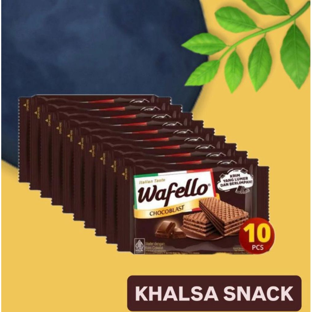 Jual Wafello Wafer Rasa Coklat 1 Pack Isi 10 Pcs (BONUS 1 PCS/PACK ...