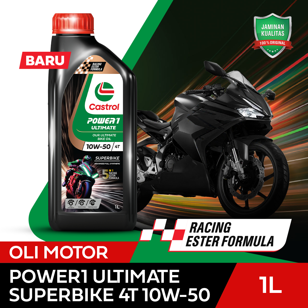 Jual Oli Mesin Motor Castrol POWER1 ULTIMATE SUPERBIKE 4T 10W-50 (1L ...