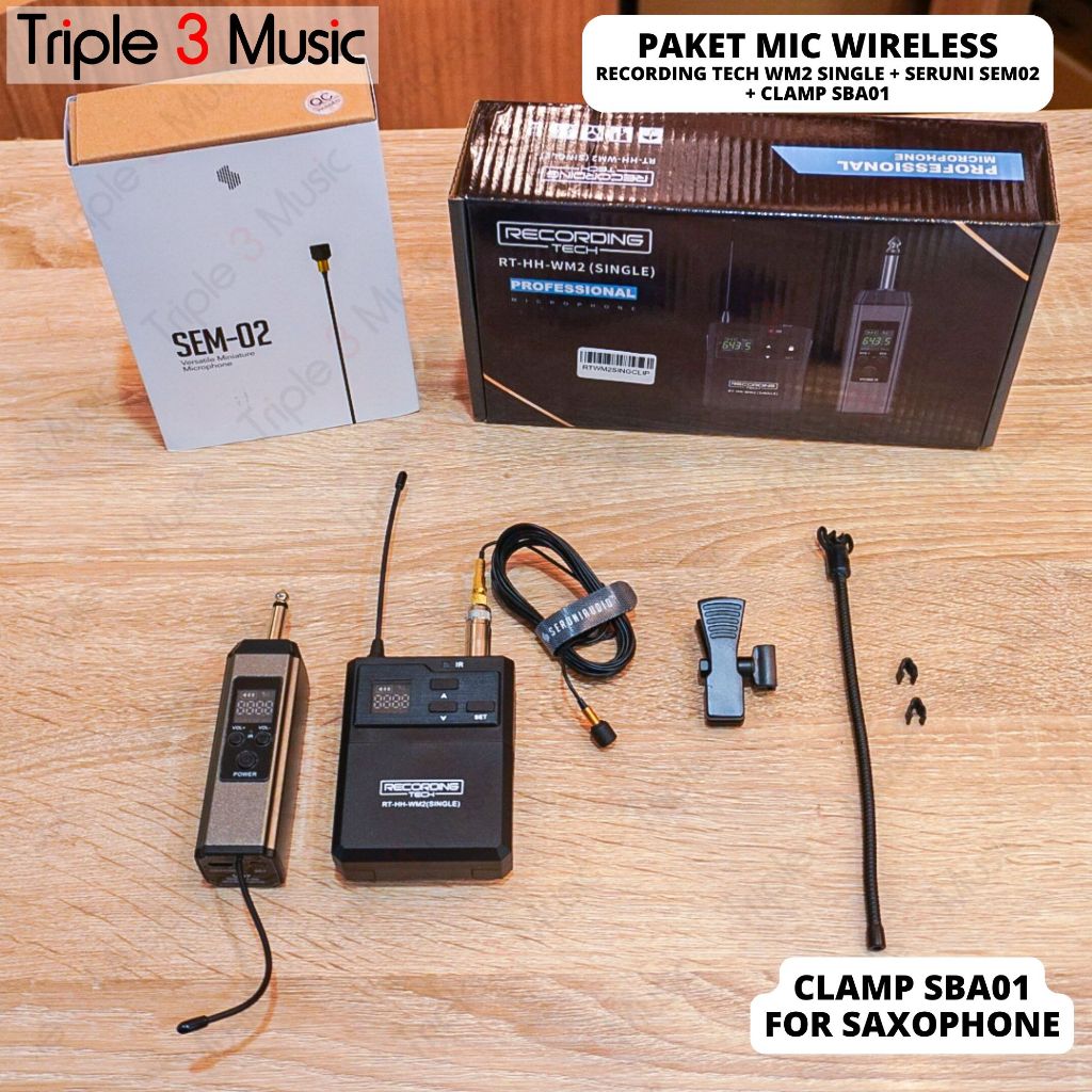 Jual SERUNI SEM-02 Wireless saxophone Microphone with recording tech RT ...