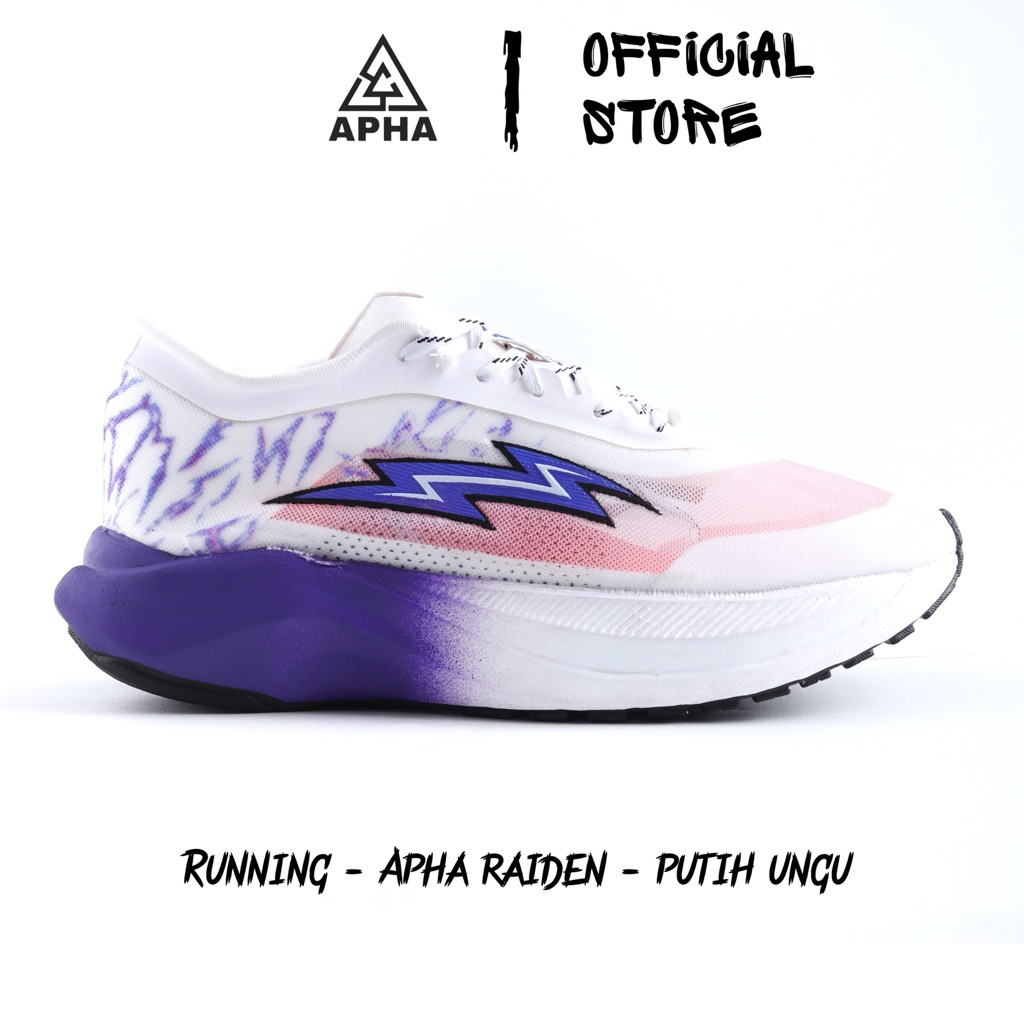 Jual APHA - Sepatu Running Apha Raiden Putih Ungu Premium Original ...