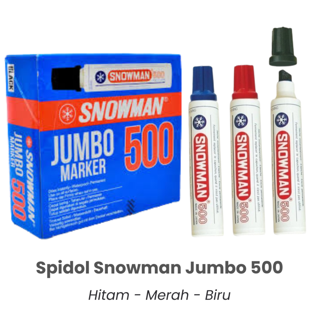 Jual SNOWMAN Spidol Jumbo 500 Hitam - Spidol Permanent | Shopee Indonesia