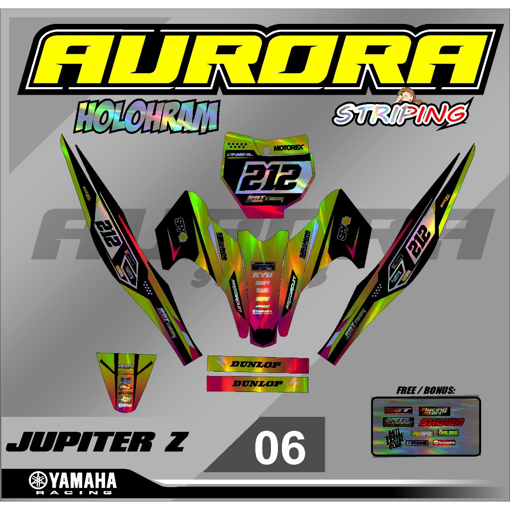 Jual (COD) Terbaru Sticker Hologram JUPITER Z RBT BEBEK MODIF SUPERMOTO ...