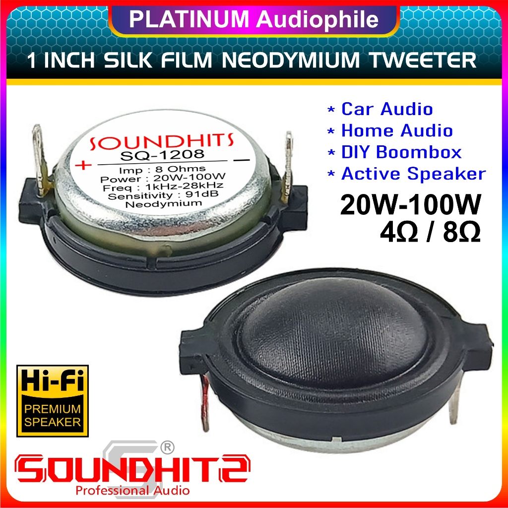 Jual Tweeter 1 Inch 4-8 ohm 20W-100W Tweter 1" Silk Film Diaphragm ...