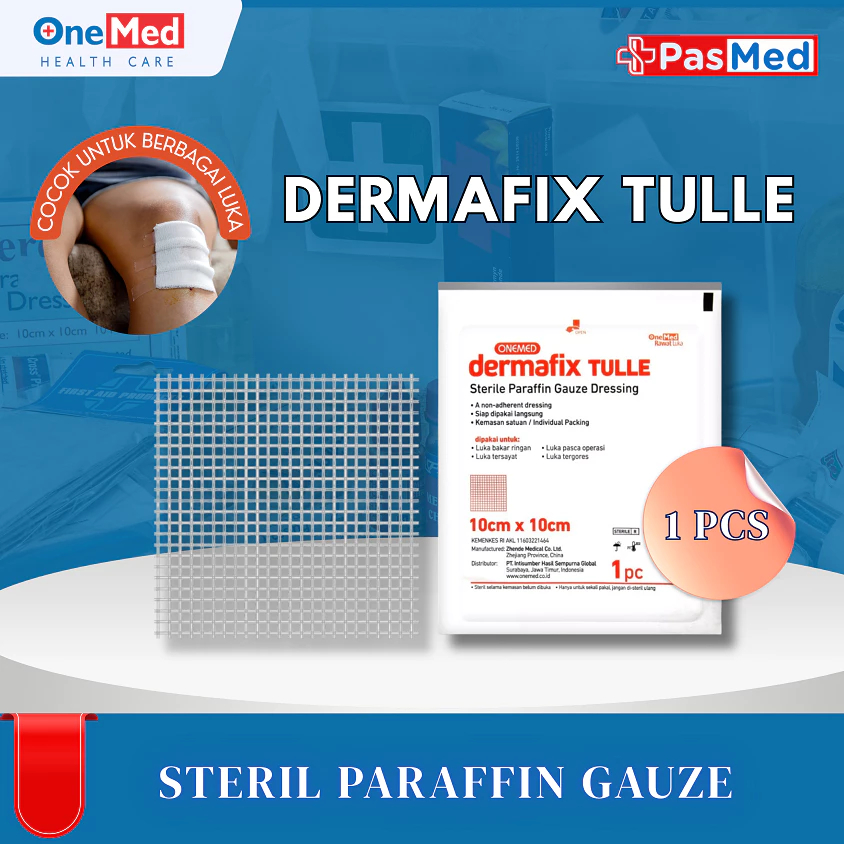 Jual Dermafix Tulle 10x10cm Steril Paraffin Gauze Onemed/ Dermafix ...