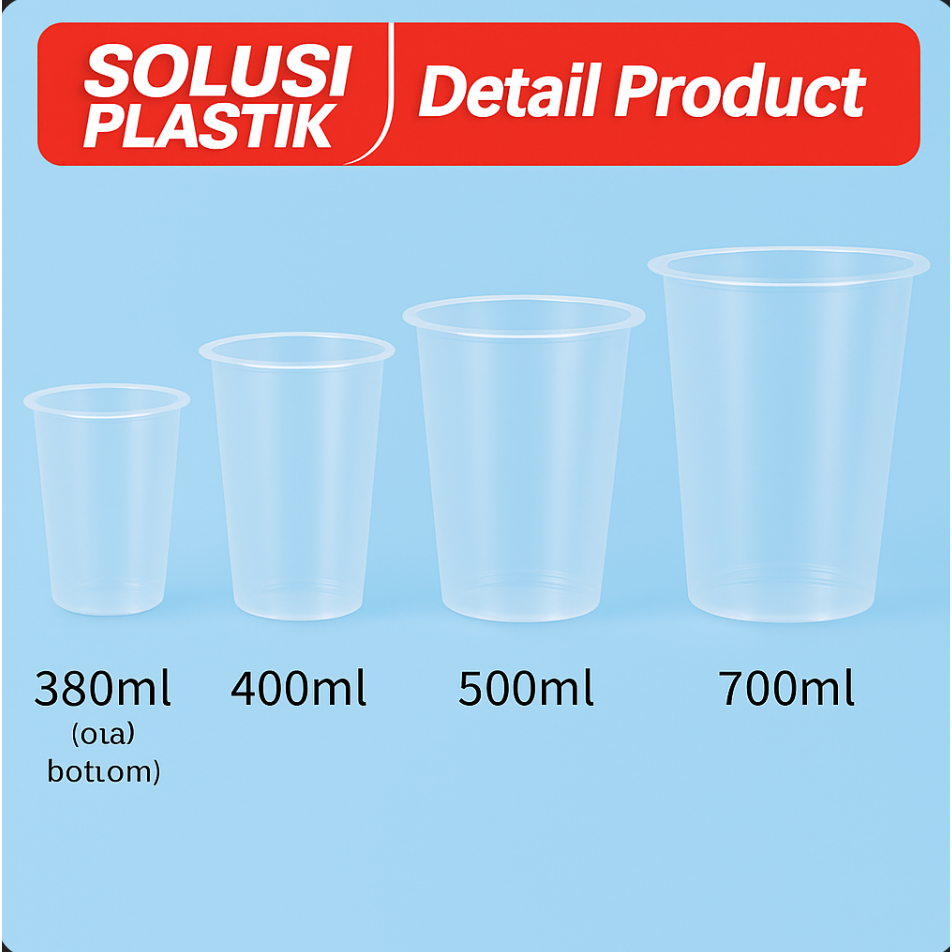 Jual Injection molding Cup Gelas Plastik PP 12 Oz/16 Oz/24 Oz Oval Cup ...