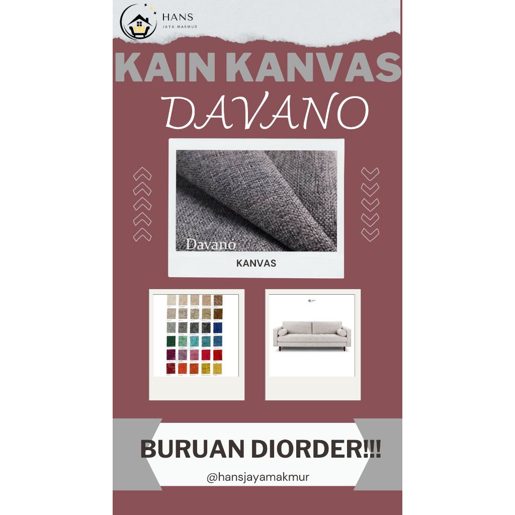 Jual Bahan Kain Kanvas Premium Regency Fabric - Davano (Furniture, Sofa ...