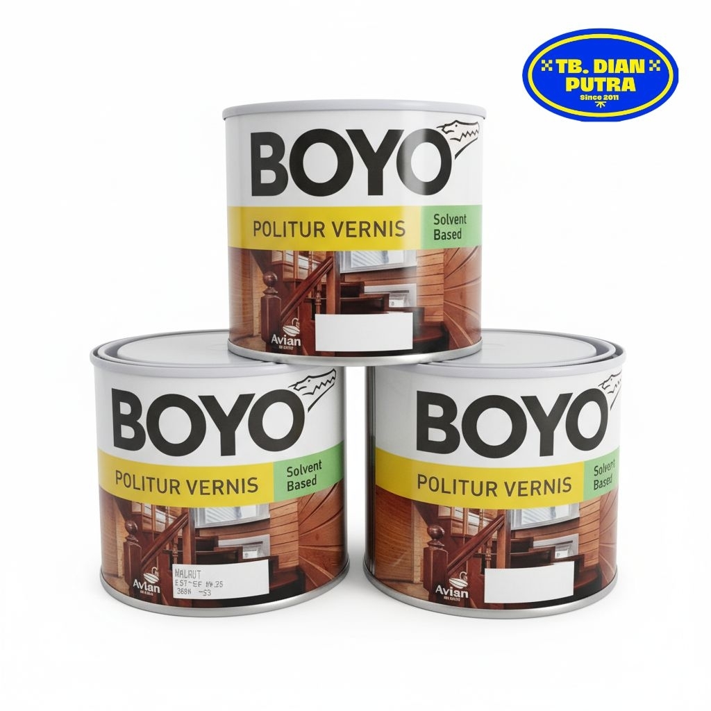 Jual Cat Politur Vernis BOYO AVIAN 0.5 Liter | Cat Politur Kayu 1/2kg ...