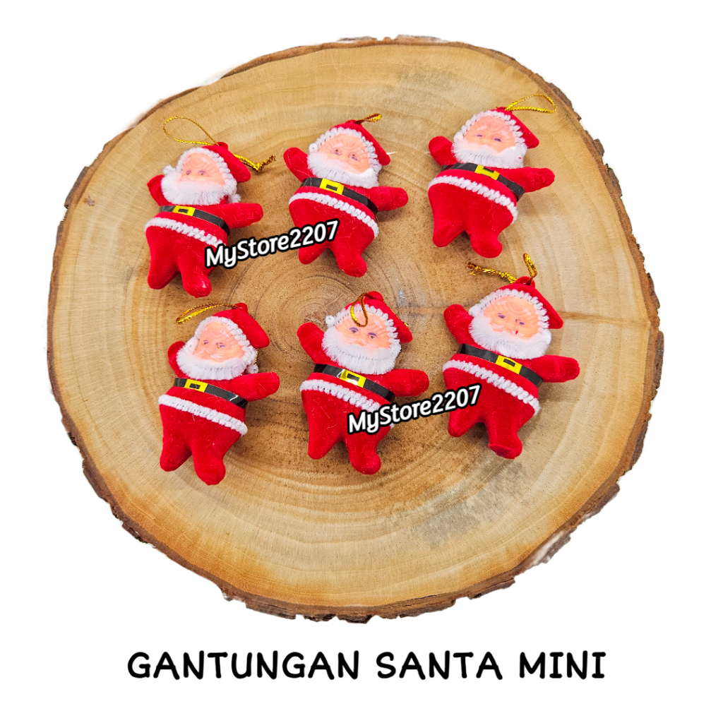 Jual Gantungan Santa Mini isi 6 / Aksesoris Santa Natal / Gantungan ...