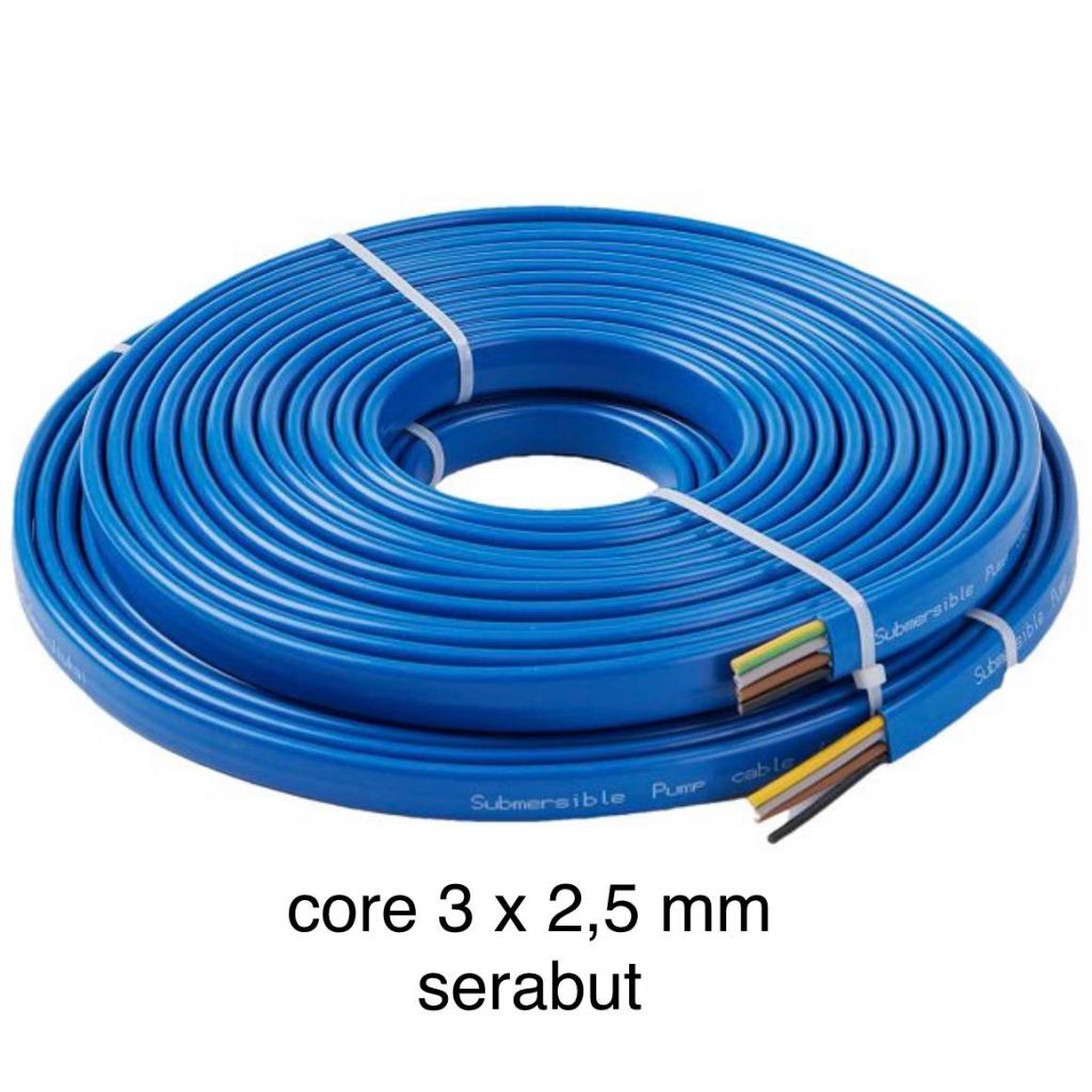 Jual kabel submersible 3 x 2,5 mm PER 10 METER cable biru blue serabut ...