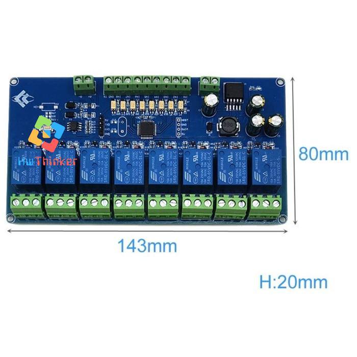 Jual Modul Modbus Relay RTU 8 Channel Isolated RS485 8 In 8 Out 7-30V ...
