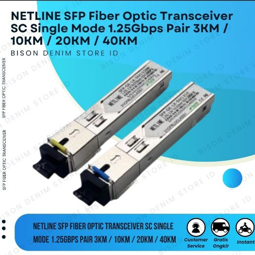 Jual NETLINE SFP Fiber Optic Transceiver SC Single Mode 1.25Gbps Pair ...