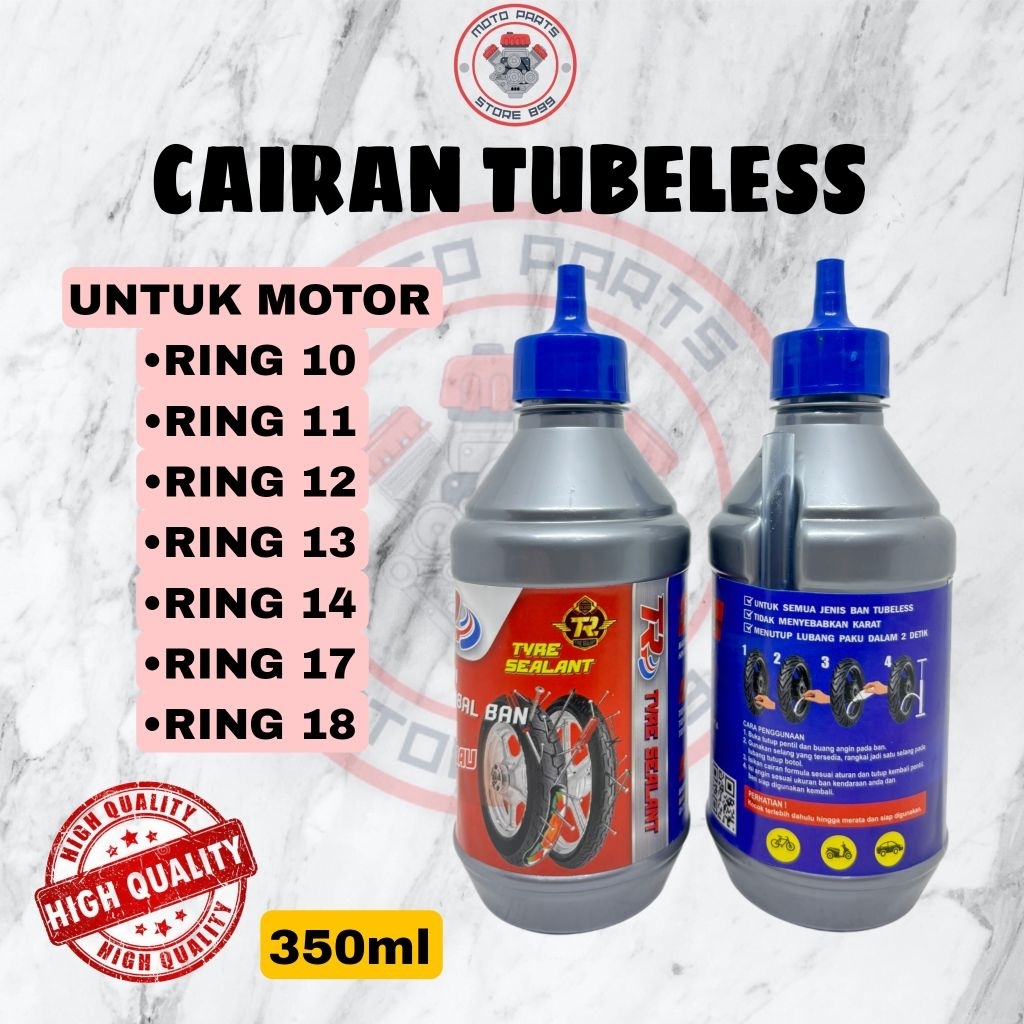Jual TR Cairan Tambal Ban Tubeless Tubles Motor dan Mobil 350ml anti ...