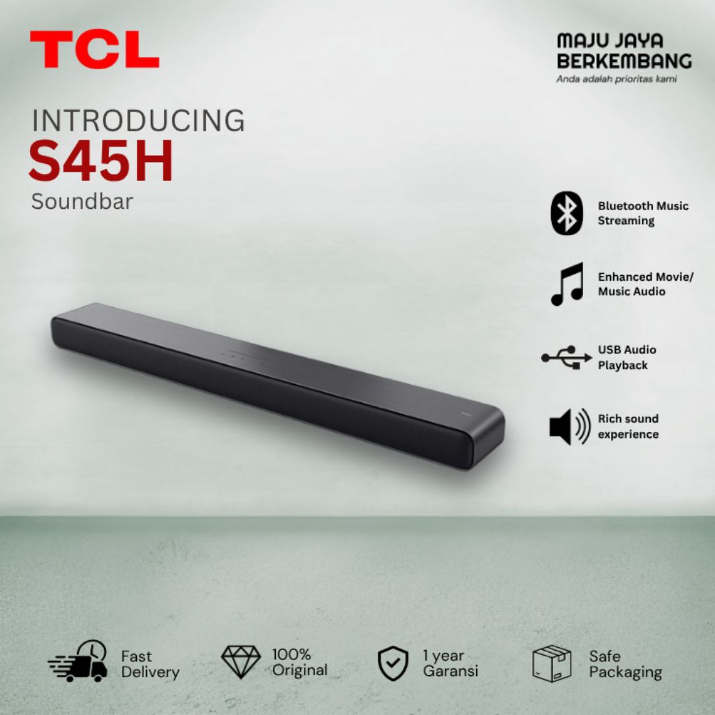 Jual TCL SOUNDBAR S45H Single soundbar Atmos wireless Bluetooth ...