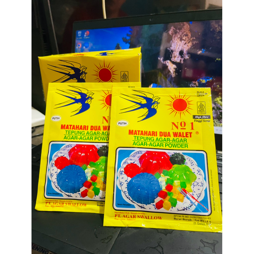 Jual Tepung Agar Agar Matahari Dua Walet No 1/Agar Agar Walet/Tepung ...