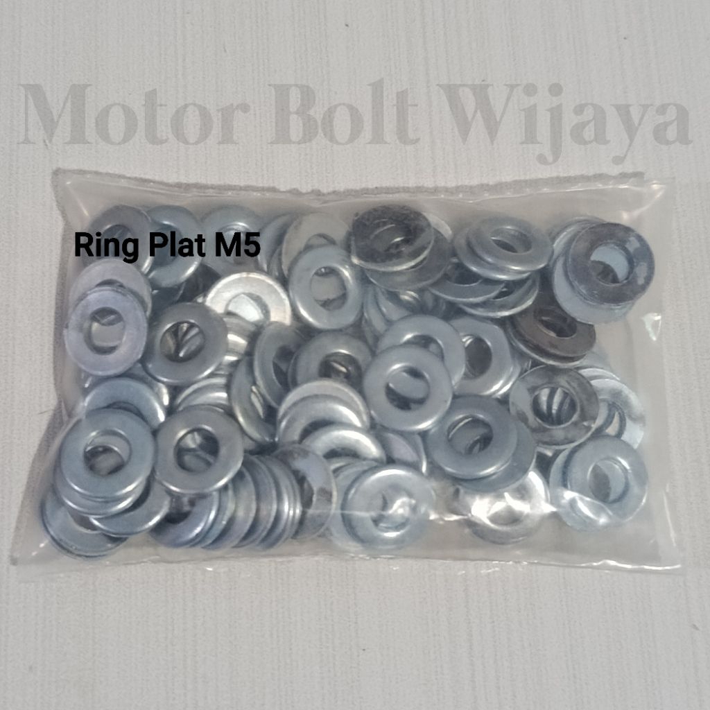 Jual 100 PC Ring Plat M5 / Plat Washer M5 / WP M5 / Ring Plat Putih 5mm ...