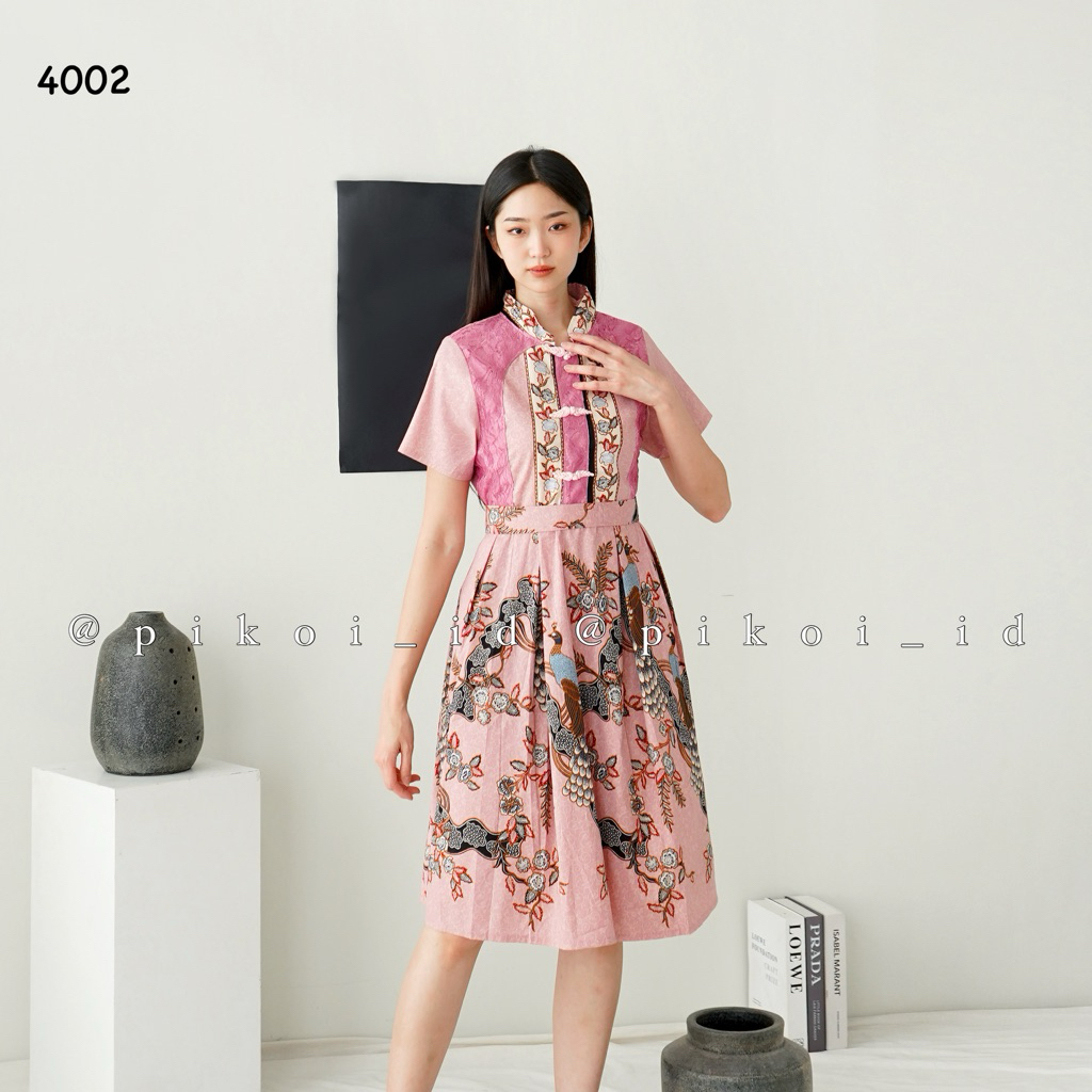 Jual Atasan batik modern pink / baju cheongsam wanita / baju imlek 2025 ...