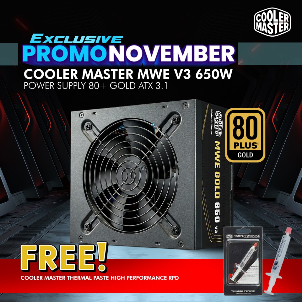 Jual [FREE THERMAL PASTE] COOLER MASTER PSU POWER SUPPLY MWE GOLD 650 ...